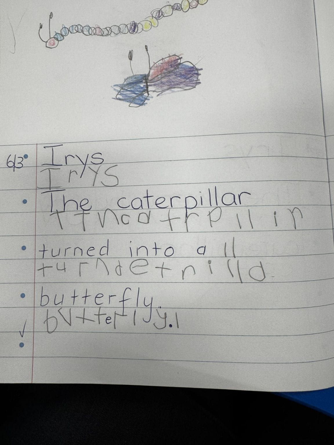 A caterpillar and a Butterfly by Irys – The Manaiakalani Network Blogging